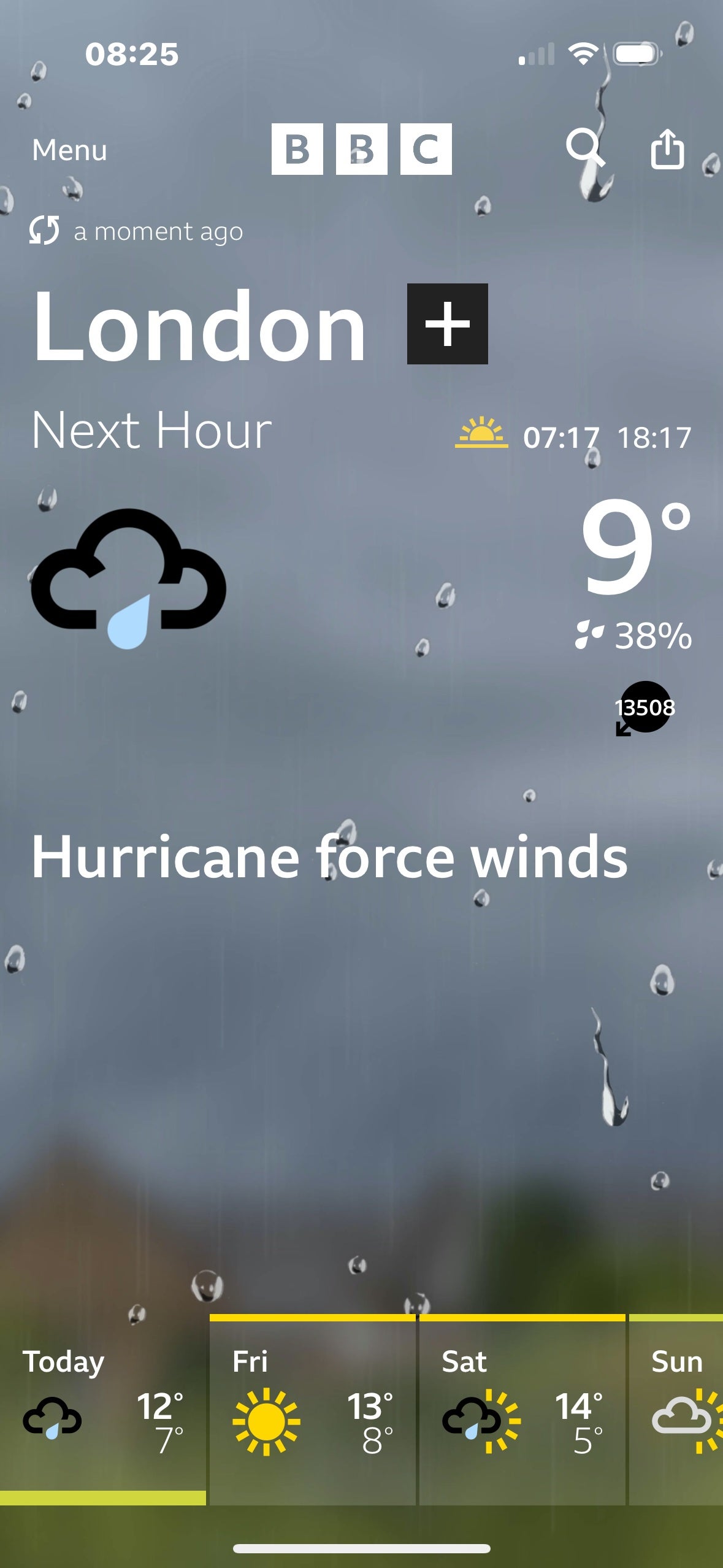 BBC Weather app glitch forecasts 14,000mph hurricane winds for UK | The ...